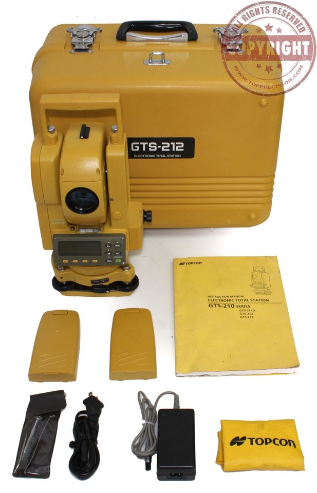 TOPCON GTS-212 TOTAL STATION, SURVEYING, SOKKIA,TRIMBLE, ‏LEICA, NIKON ...