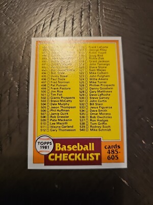 1981 Topps Baseball Checklist Card #562 | eBay
