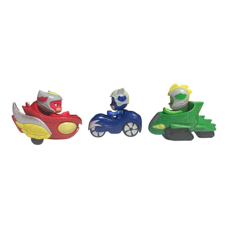 Set of 3 PJ Masks Car Vehicles owlette Owl Glider Catboy Gekko Mobile ...