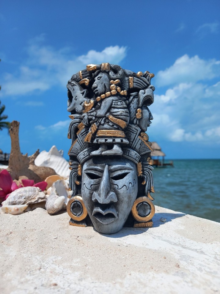 Handcrafted Mayan Goddess Ixchel Clay Wall Mask: Mystical Art from ...
