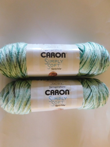 Yarnspirations Caron Simply soft speckle yarn lot of 2 White Sage 5oz ...
