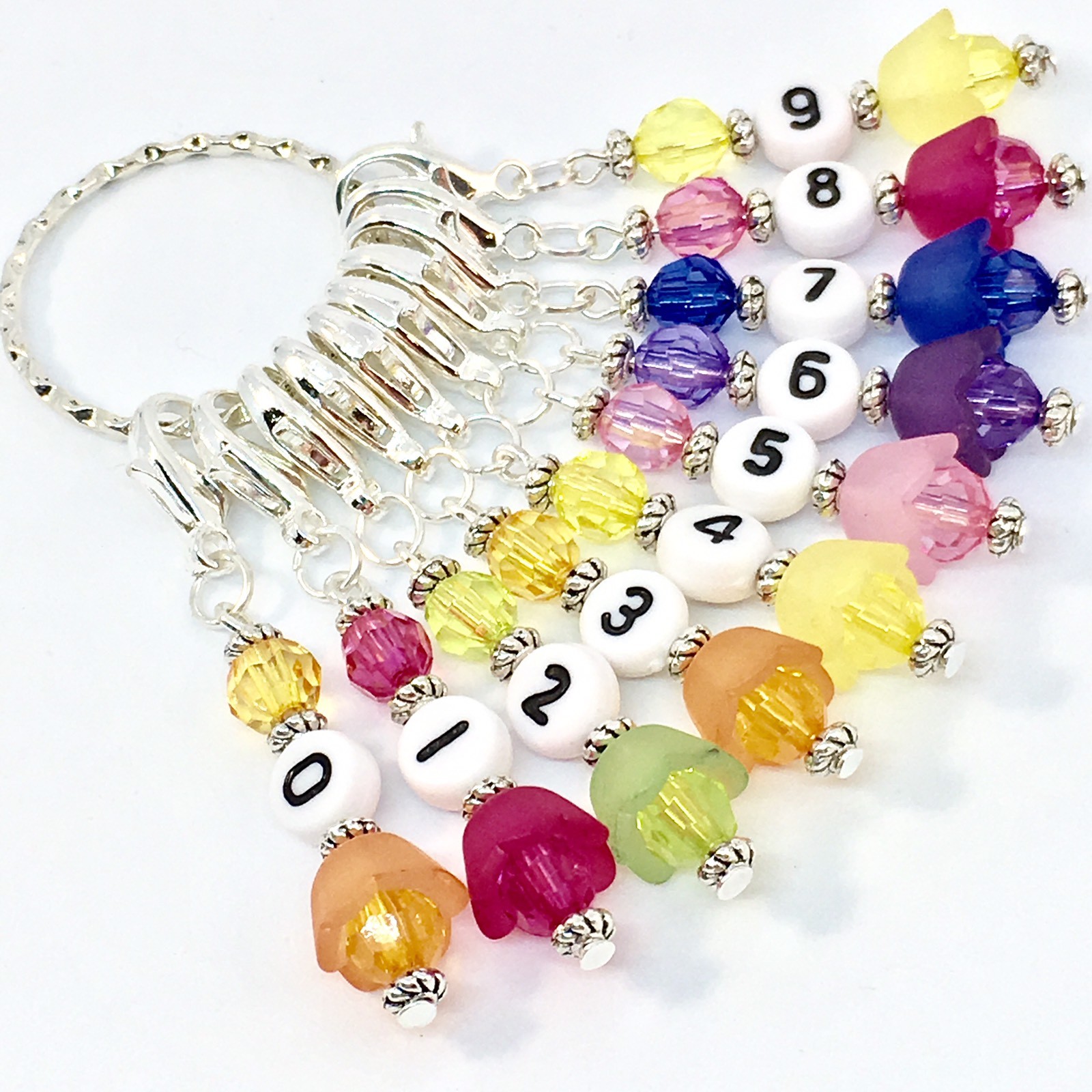 KNITTING CROCHET Stitch Counters Stitch Markers Set of 10 Multi Colour ...