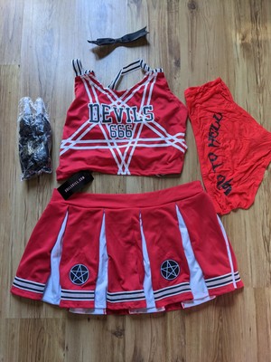 NWT Dolls Kill Satans Devil Cheerleader Costume complete with ...