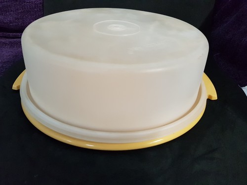 Vintage Tupperware Round Pie / Cake Taker Harvest Gold Base | eBay ...