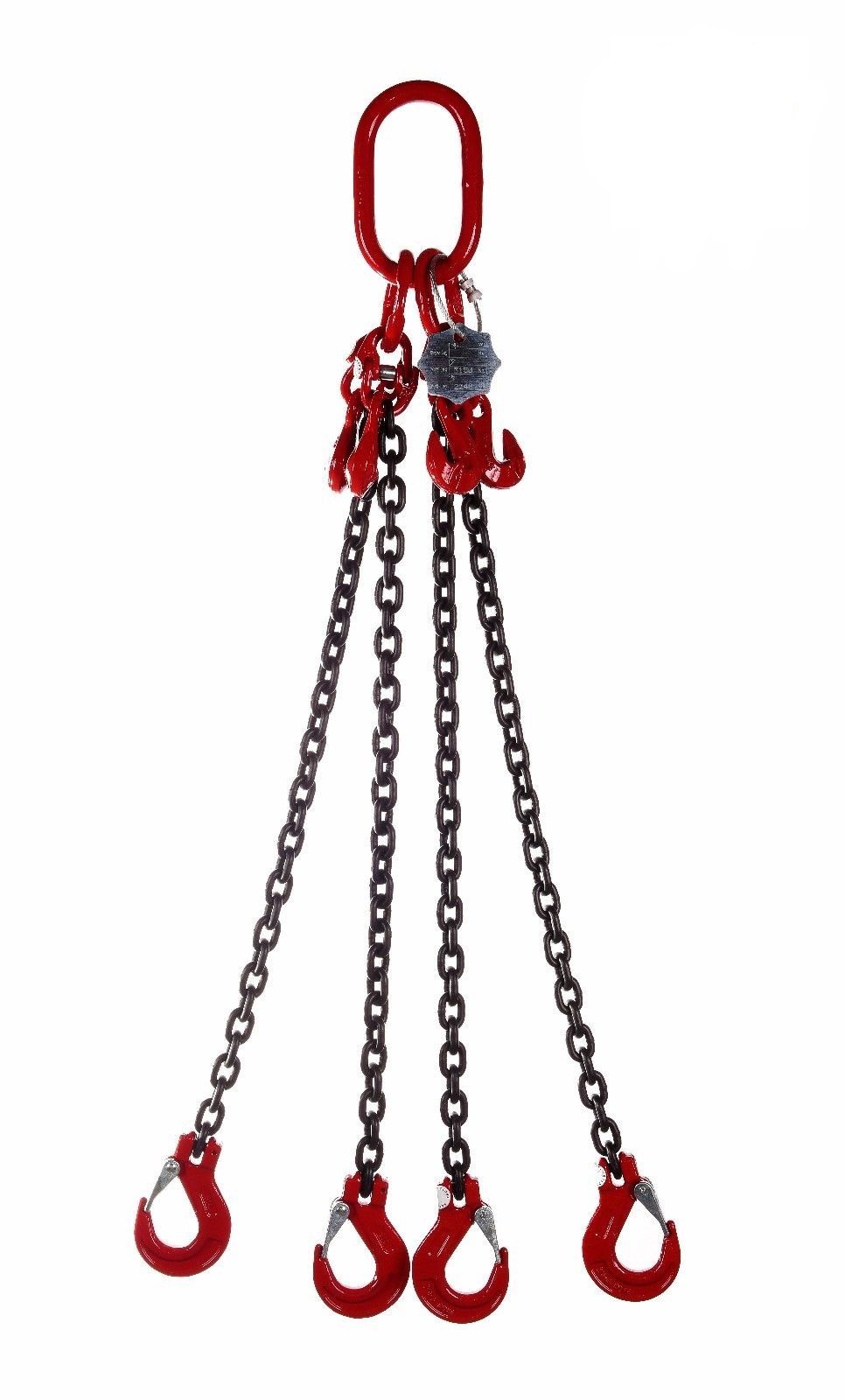Lifting Chain Sling 4leg x 8mm x 2mts SWL 4.25 tonne c/w Sling Hooks ...