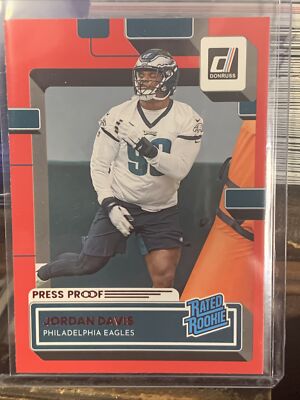 2022 Donruss Rated Rookies Press Proof Red #353 Jordan Davis ...