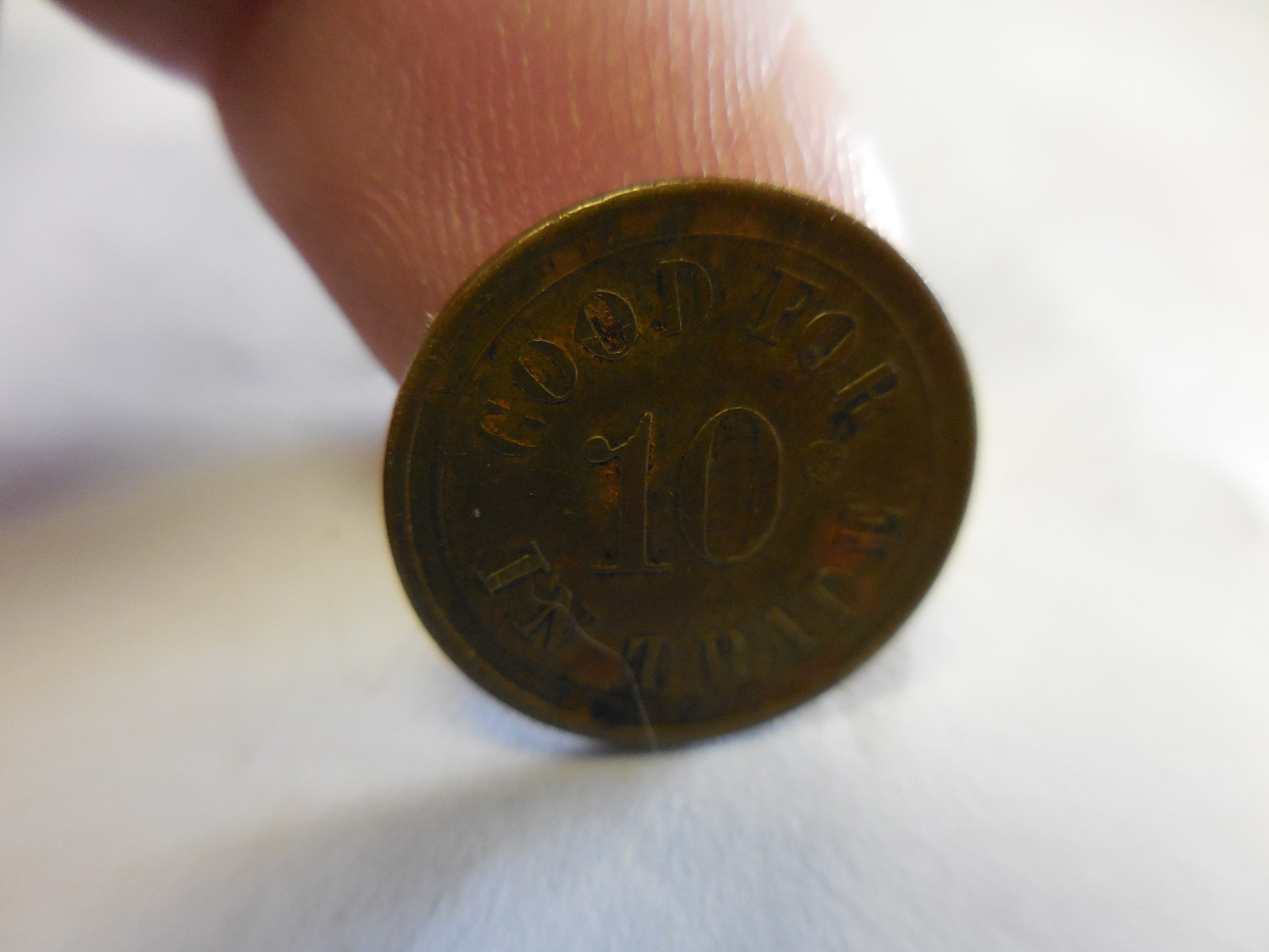 R-10 RARE MAVERICK 10 CENT BAMA HAT & SHINE PARLOR TOKEN--BIRMINGHAM ...