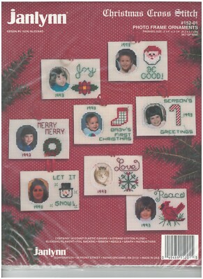 Janlynn, Photo Frame Ornaments, Cross Stitch Kit 152-01 | eBay