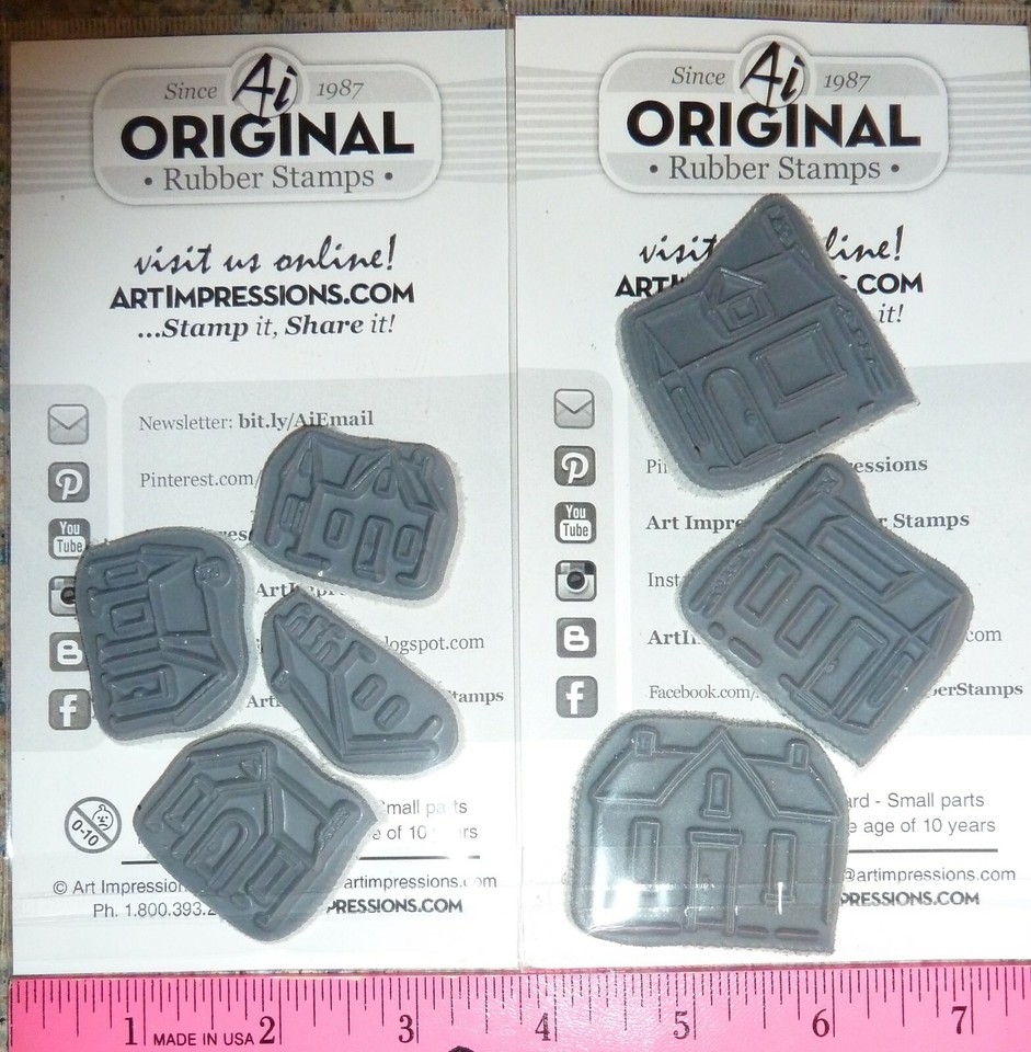 Art Impressions Watercolor Stamp Set Flowers Foliage, Trees, Birdhouse ...