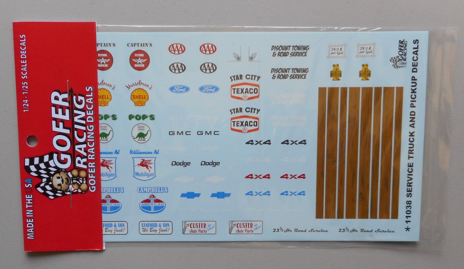 SERVICE PICKUP TOW TRUCK 1:24 1:25 GOFER RACING DECALS CAR MODEL ...