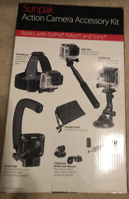 Sunpak Action Camera 8 piece Accessory Kit for GOPRO,NIKON, SONY New in ...