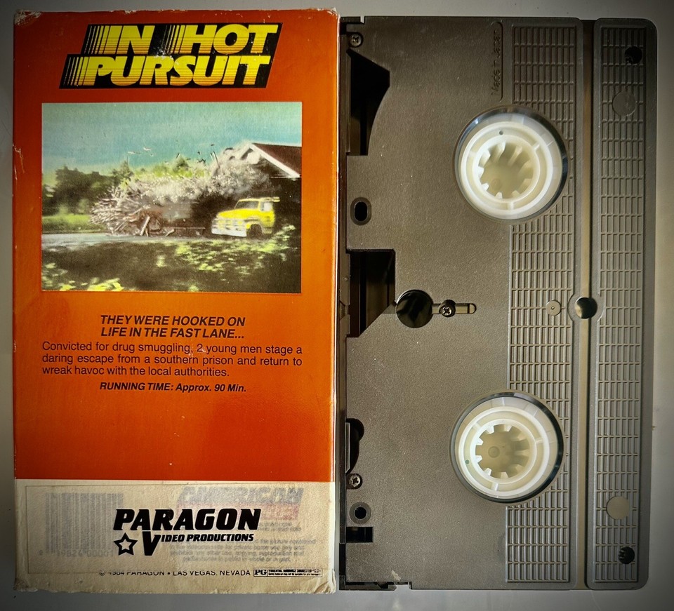IN HOT PURSUIT~ORIGINAL 1st Release~EXTREMELY RARE~paragon video~VHS ...