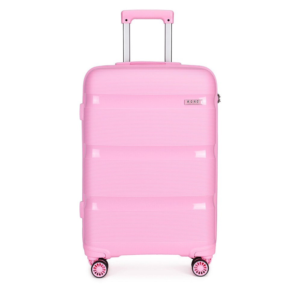 Pink Hard Shell PP Suitcases Travel Case Set Hand Cabin Luggage With ...