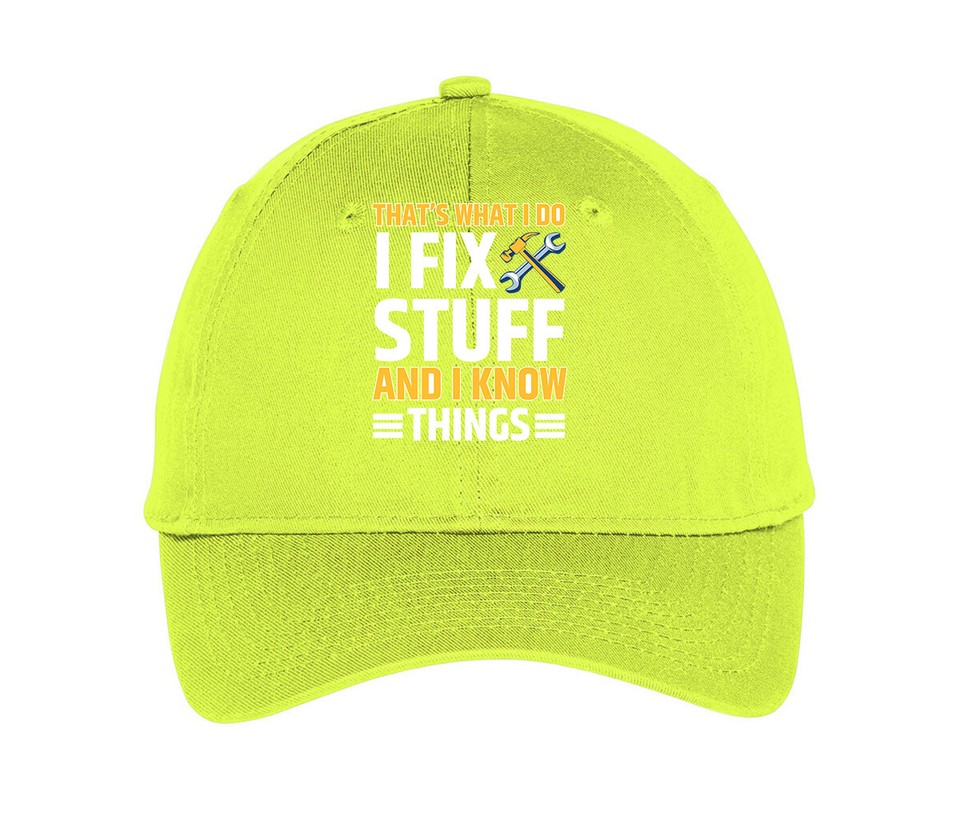 I Fix Stuff And Know Things Funny Mechanic Cap Men Baseball Unisex Hats ...