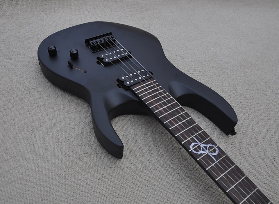 New Matte Black Electric Guitar with 6 Strings ,Rosewood Fretboard,24 ...