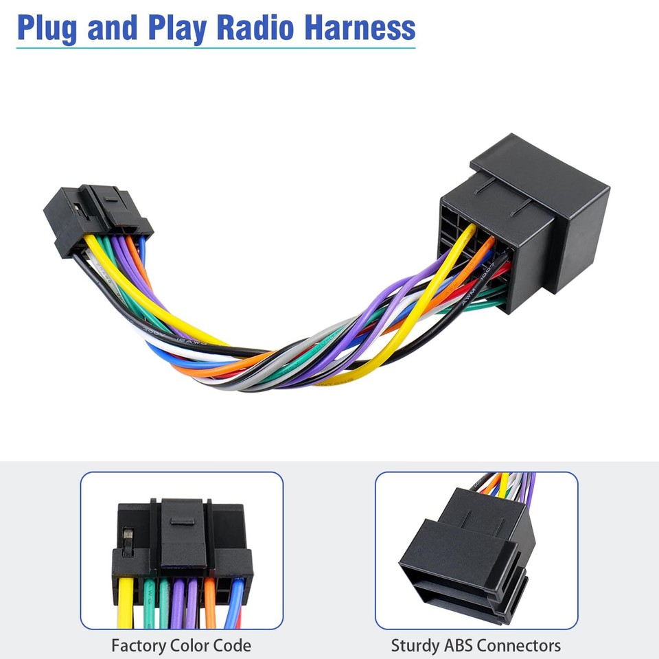 Car Stereo Radio Wiring Harness Adapter 16Pin ISO Plug for Alpine CDA ...