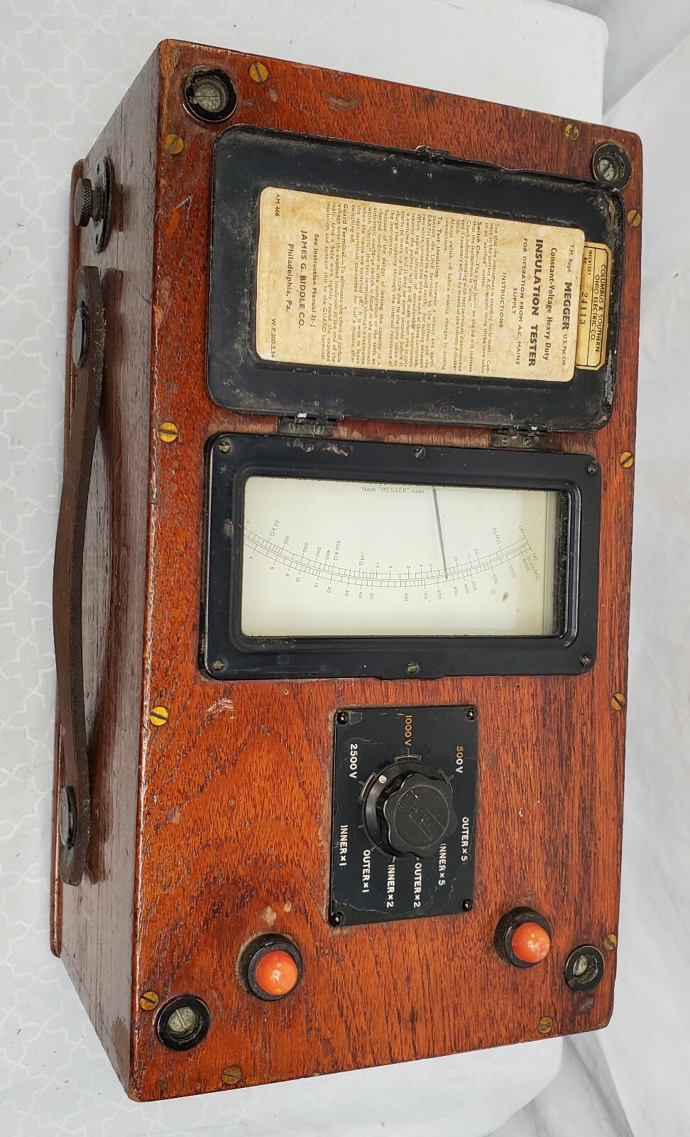 Vintage Megger Series 1 -Insulation Tester -Wood Box -Un-Tested -Parts ...