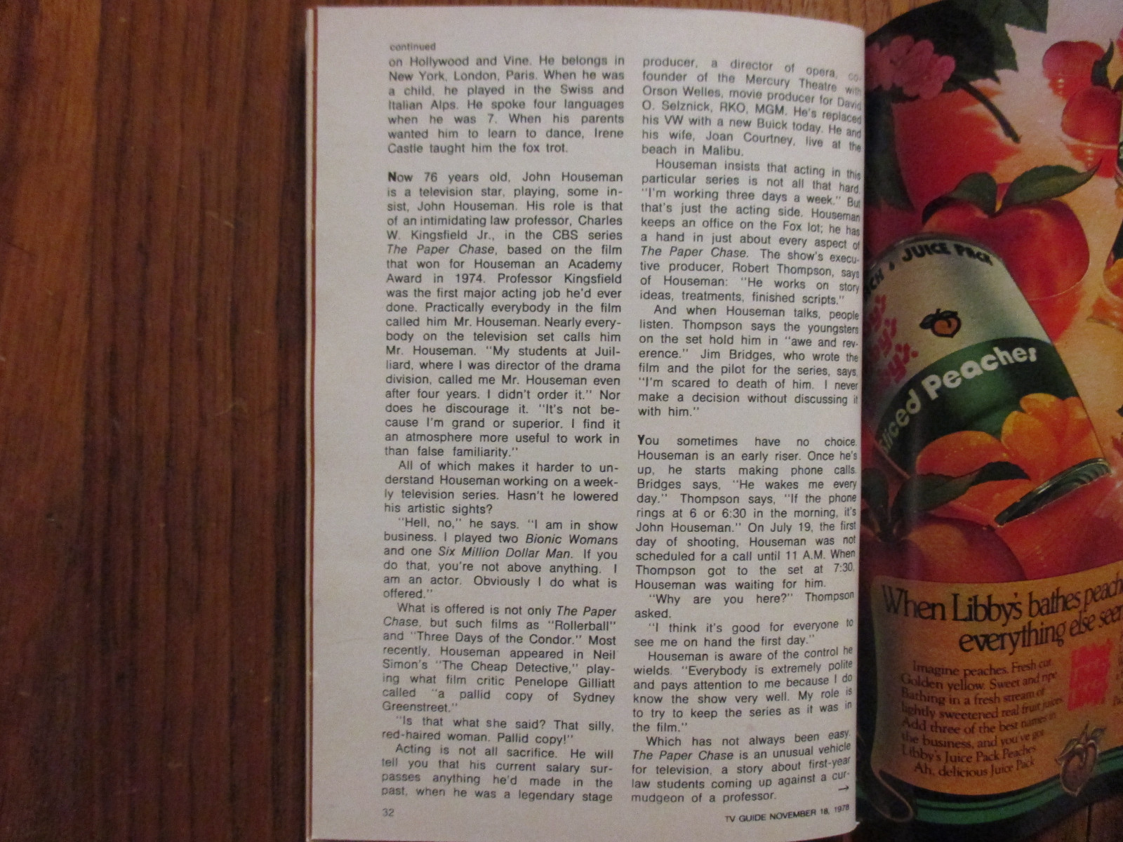 Nov. 18, 1978 TV Guide(JOHN HOUSEMAN/THE PAPER CHASE/MICKEY MOUSE/REMY ...