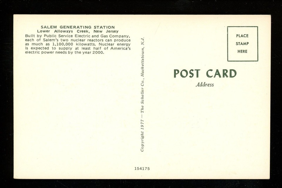 New Jersey NJ chrome postcard Lower Alloways Creek, Salem Generating ...