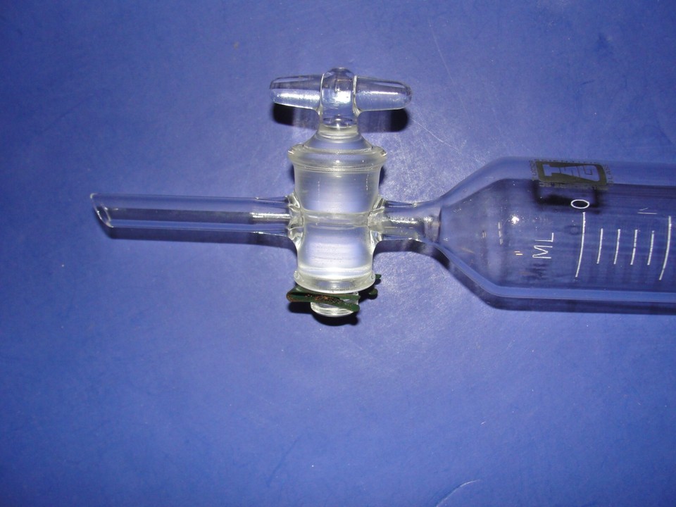 500ml Inverted Gas Buret Burret graduated column cylinder with stopcock ...
