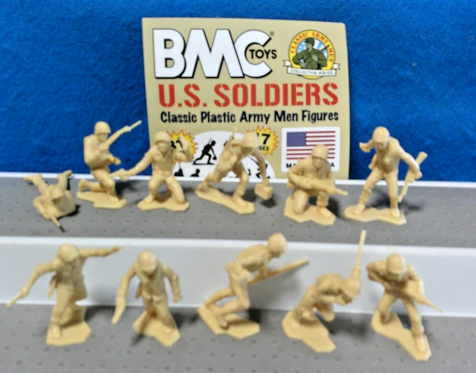 Marx Reissue WWII Marines, Paratroopers, Raft TAN (54MM) 31 in 17 Poses ...