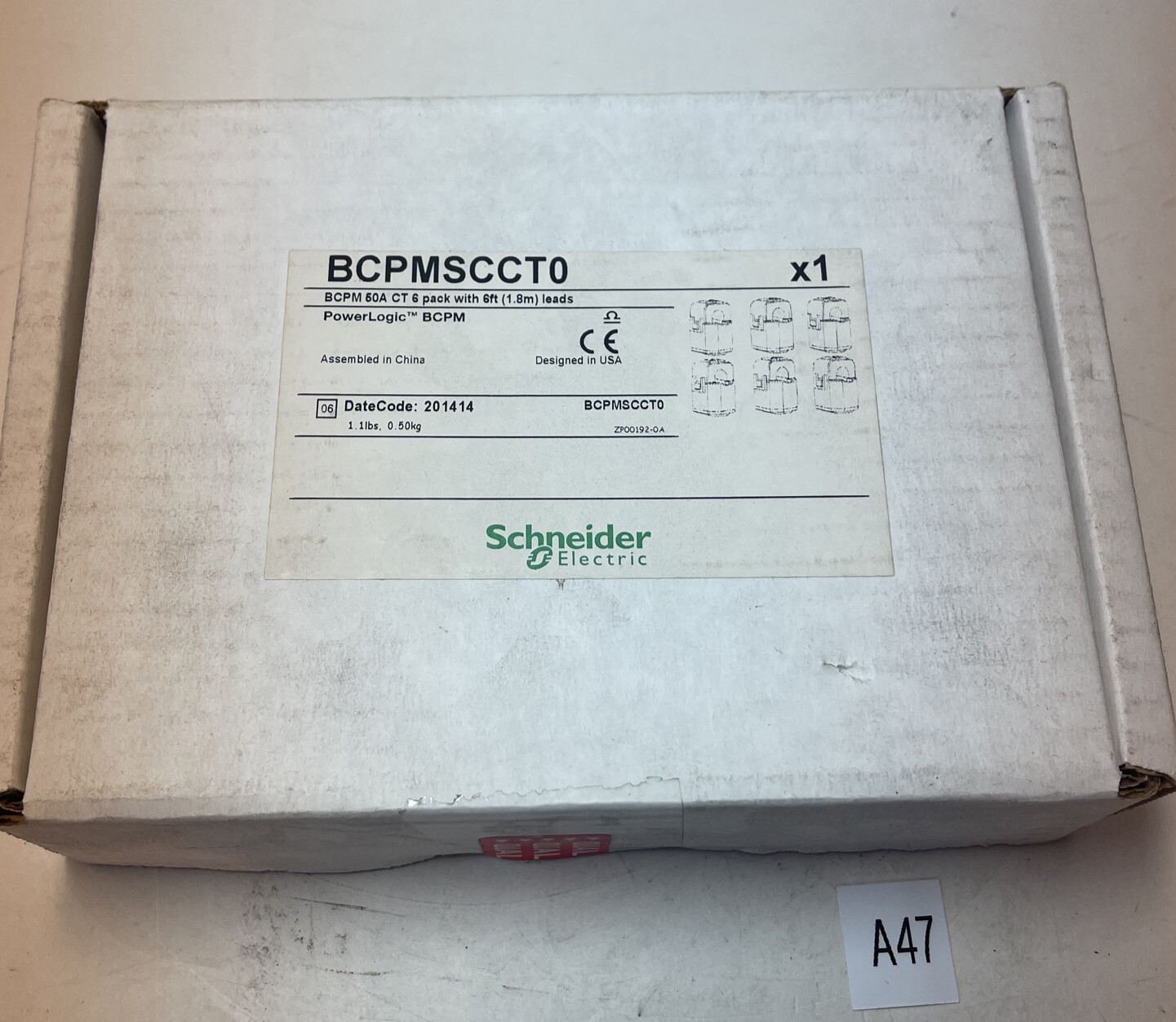 *NEW* SCHNEIDER ELECTRIC BCPMSCCT0 / BCPM 50A CT 6 Pack W/ 6ft Leads ...