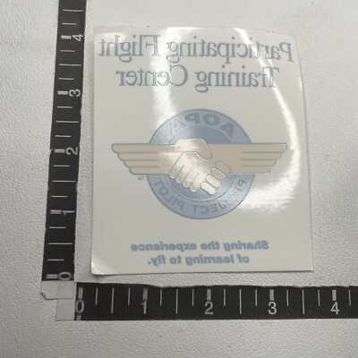 Inside Window Sticker Decal AOPA Pilot PARTICIPATING FLIGHT TRAINING ...