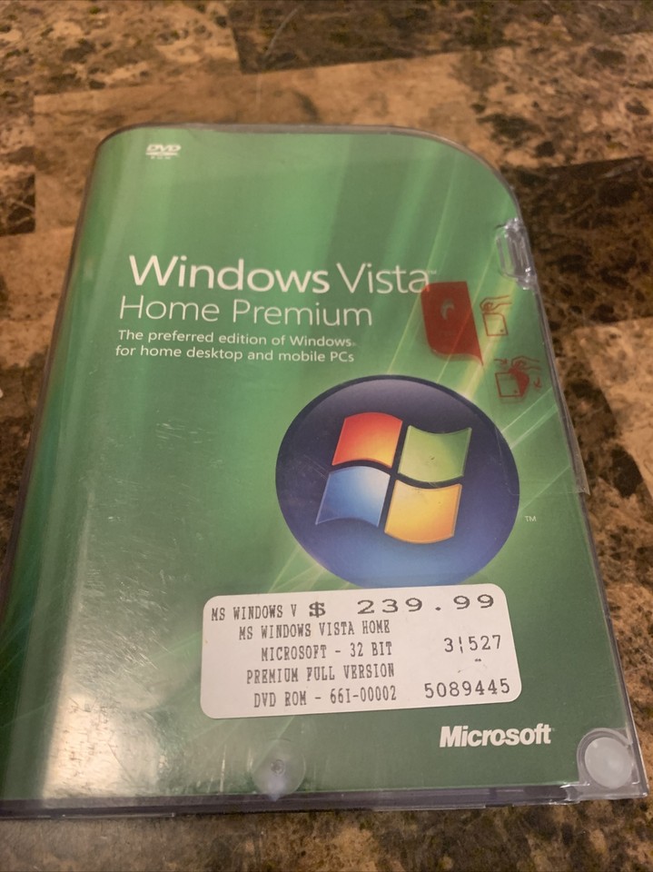 MICROSOFT Windows Vista Home Premium Full MS WIN 32 Bit DVD INSTALL ...