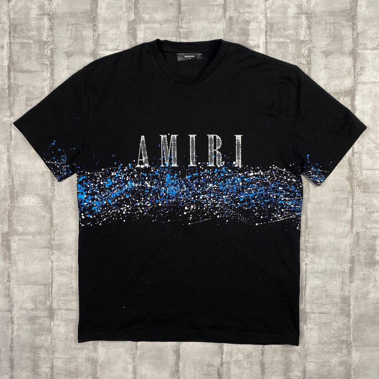 Amiri Paint Drip Splatter Black Men's Short Sleeve T-… - Gem