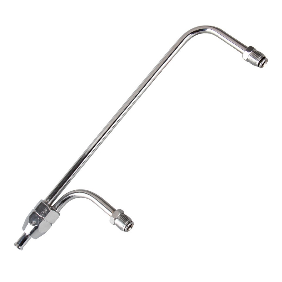 Fits Inlet 3/8" Hose Chrome Dual Feed Fuel Line For Holley 3310 4160 ...