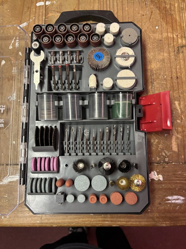 Hyper Tough 208 Piece Rotary Tool Accessory Kit Rotary Tool Mandrels w ...
