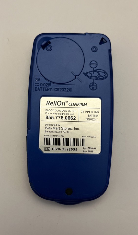 ReliOn Confirm Blood Glucose Monitor- Good Condition- Needs New Battery ...