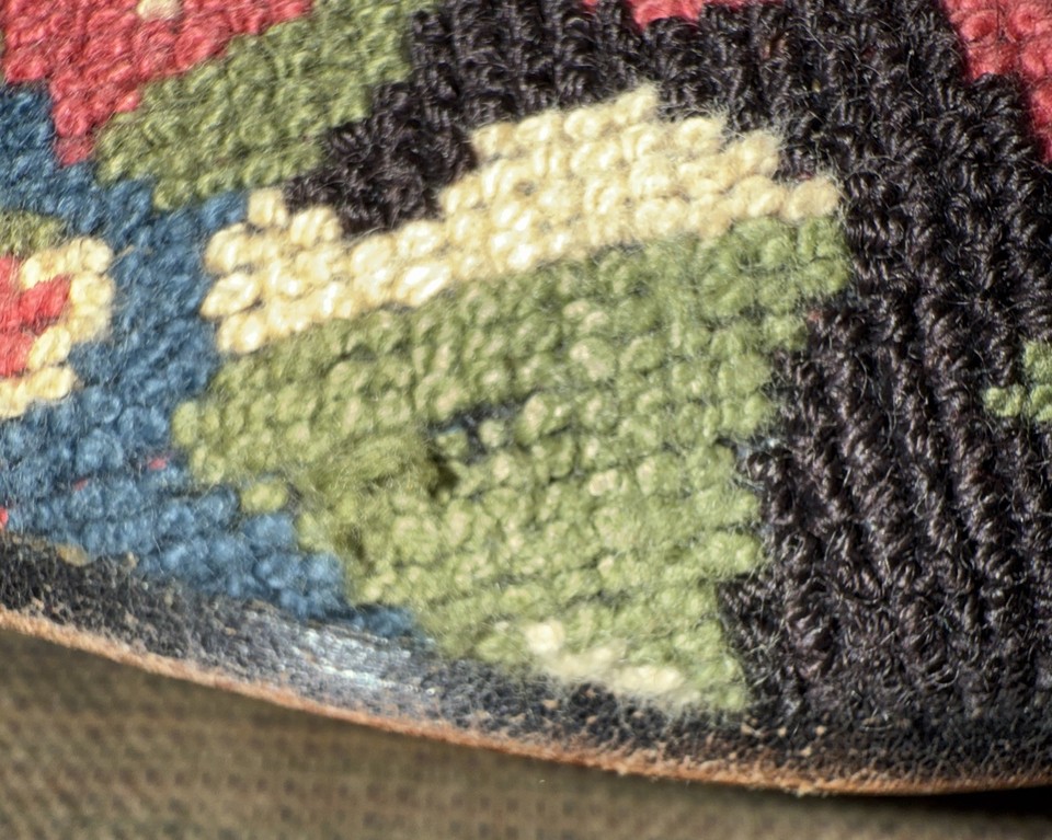 Stubbs & Wootton Floral Black Print Slipper Shoes Needlepoint Tapestry ...