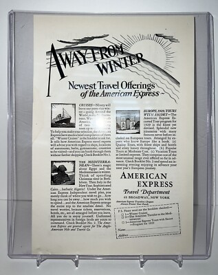 Vintage 1928 print ad Away from Winter Travel offerings of the American ...