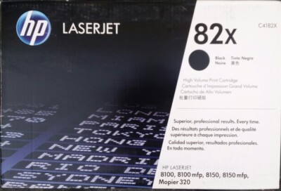 Genuine HP C4182X Black Toner Cartridge 82X LaserJet 8100 8150 Brand ...