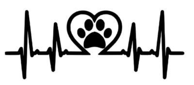 PAW PRINT HEART LIFELINE HEARTBEAT VINYL DIECUT DECAL CAR TUMBLER | eBay