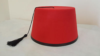 Adult Red Fez Tarboosh Hat Moroccan Turkish Fancy Dress Up Costume ...