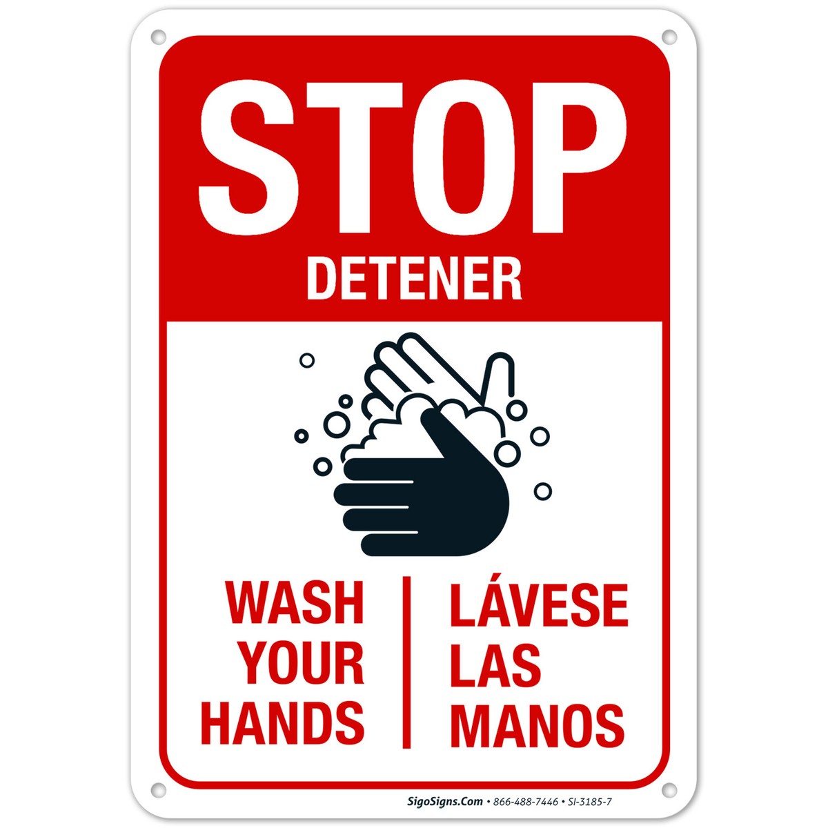 Bilingual Wash Hands Sign