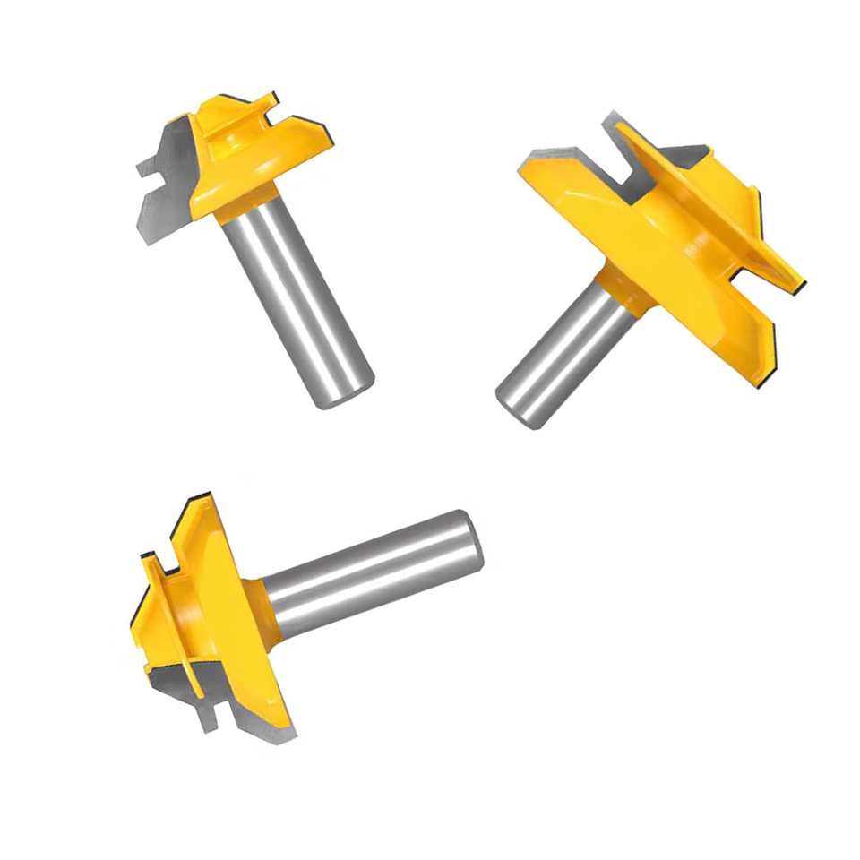 45 Degree Lock Miter Router Bit 3-Piece Set, for 31/64", 3/4"，1 ...