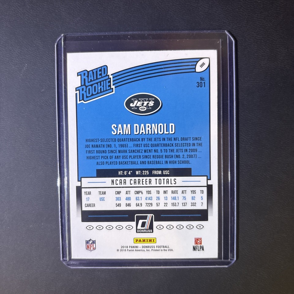 2018 Panini Donruss - Rated Rookie Sam Darnold #301 (RC) | eBay