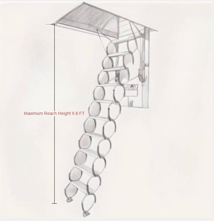 Rough Opening Size 24x54 inch Folding Loft Ladder | eBay