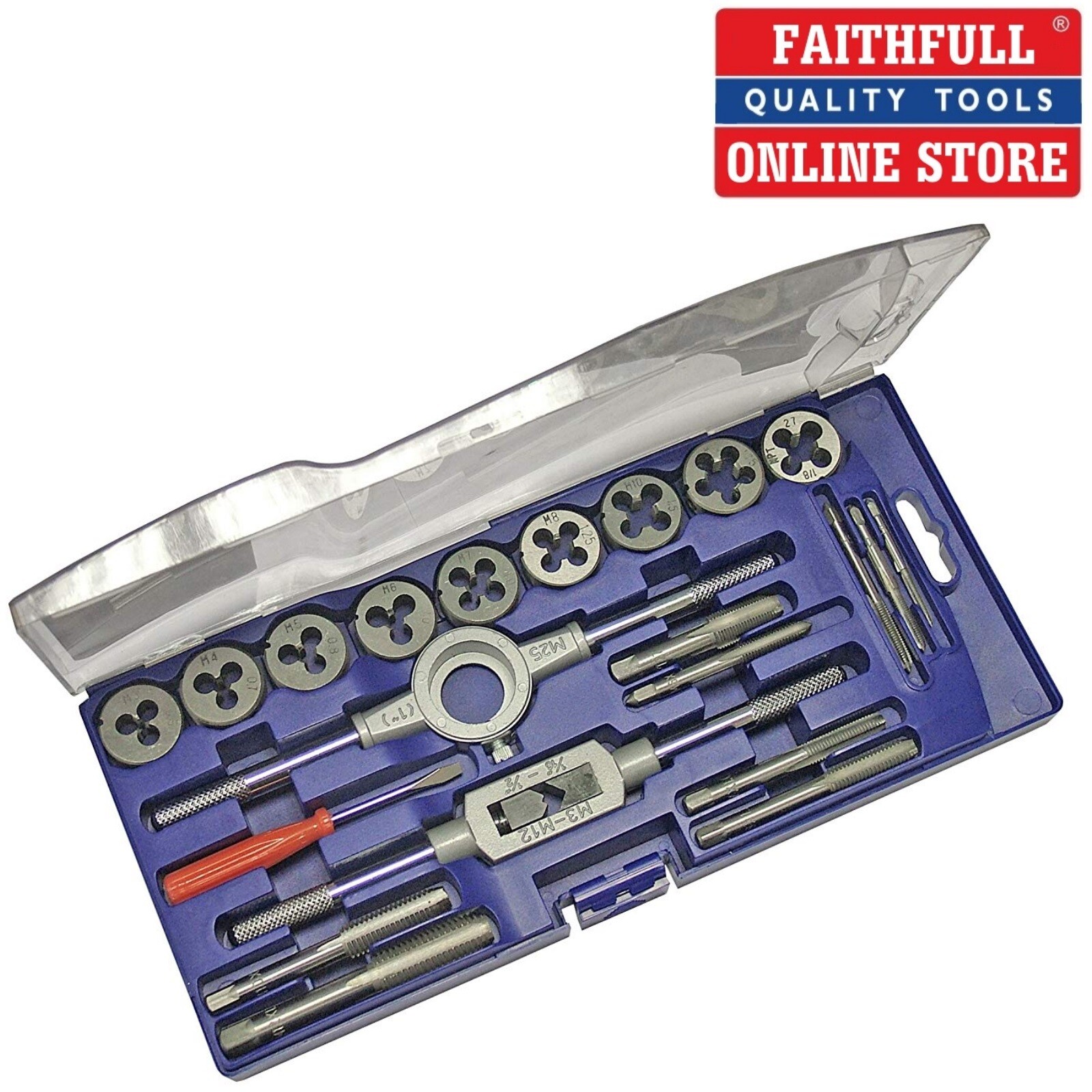 TAP AND DIE SET 21 PIECE CARBON STEEL METRIC THREAD CUTTING KIT ...