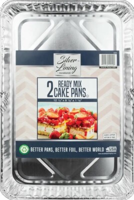 Silver Lining Aluminum Ready Mix Cake Pans - 2 Pack | eBay