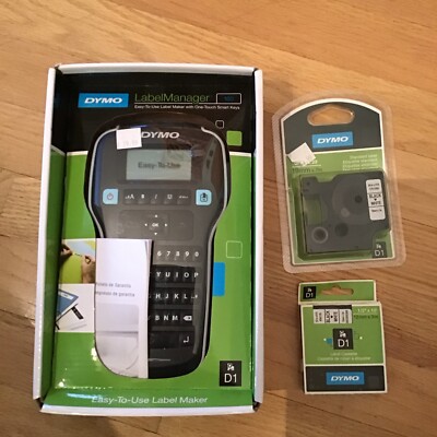 Dymo LabelManager 160 Handheld Label Maker Plus 2 Cartridges 12MM 19MM ...