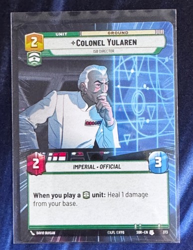 Star Wars Unlimited Spark of Rebellion Colonel Yularen HYPERSPACE Card ...