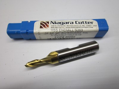 NEW Niagara Cutter 20060 Square End Mill S203 Tin 30 Degre 3/16x3/8x7 ...