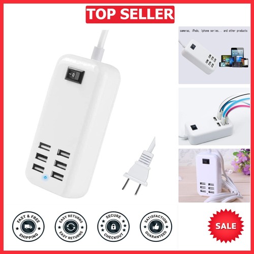 Compact USB Charging Station - 6 Ports with Safety Features for Home ...