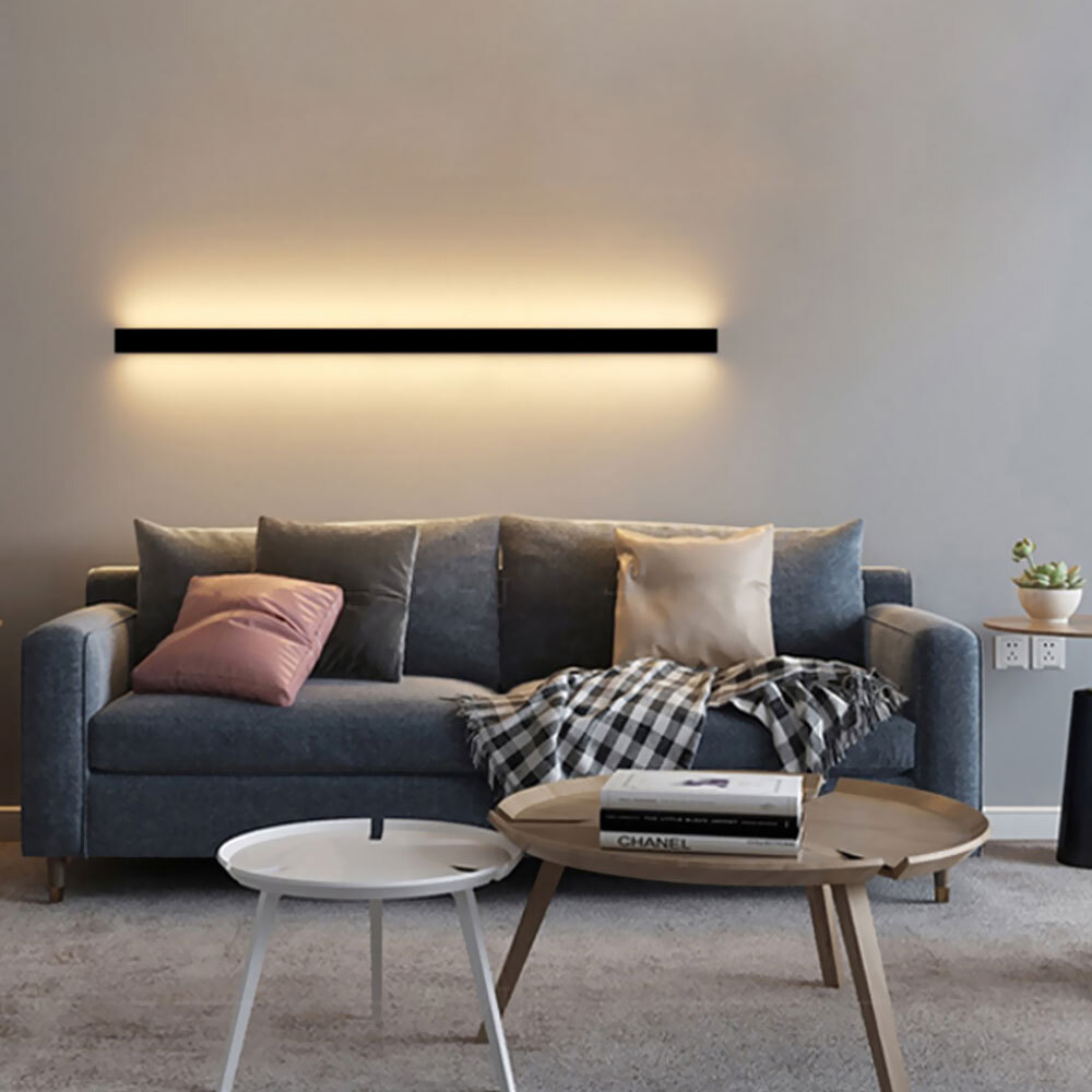 Modern LED Wall Light Long Strip For Sconce Stairs Bar Linear Wall Lamp ...