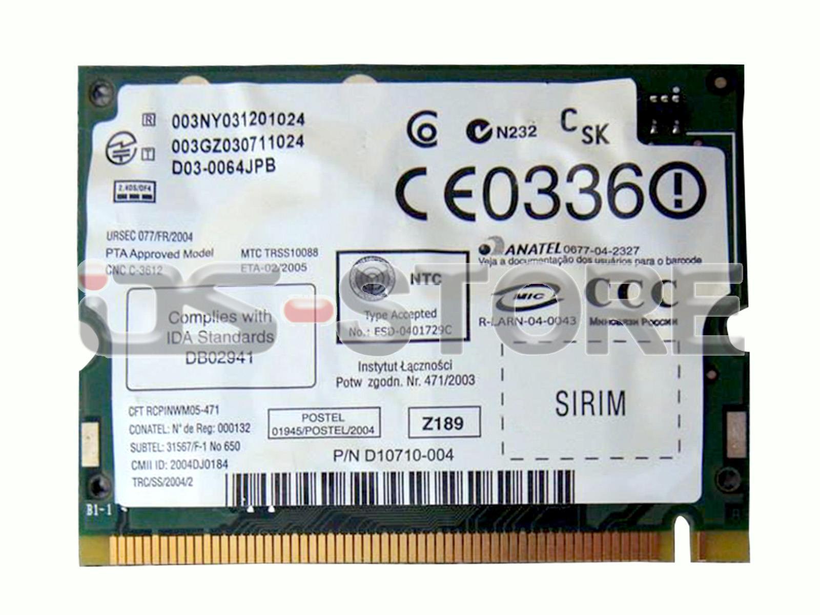 Intel WM3B2200BG 2200BG Mini PCI Network WLAN Wireless WIFI Card Module ...