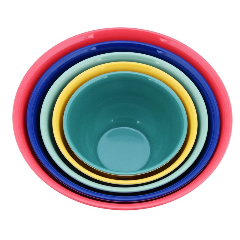 10-Piece Melamine Mixing Bowl Set W/ Lids Floral Design Food Prep ...